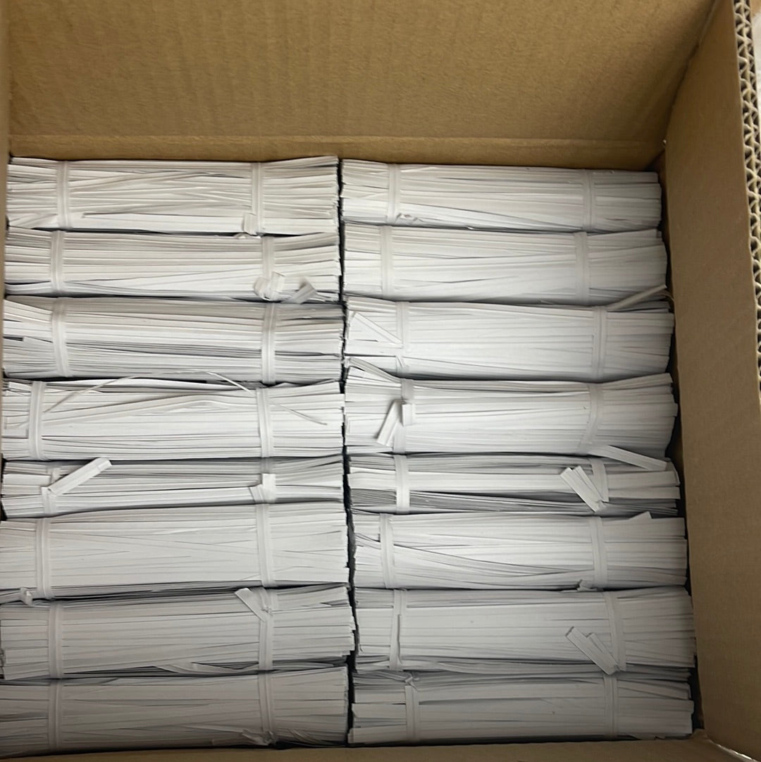 6” White Paper Twist Ties – Sunrise Tool Supplies